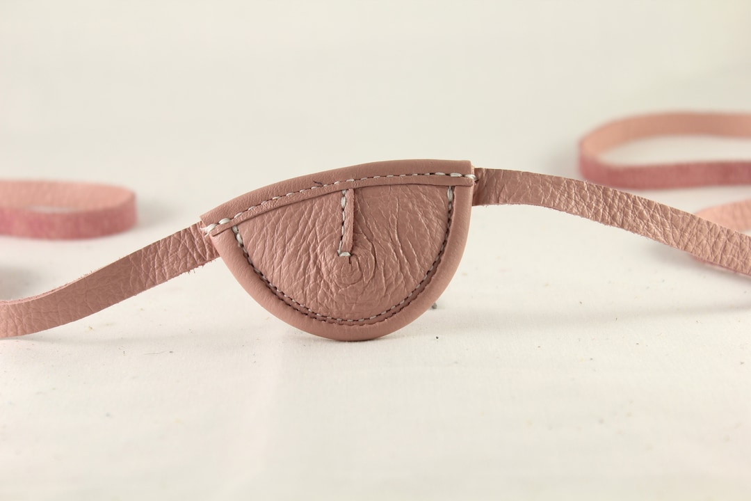 Slim, Pink, Concave - Leather Eye Patch - Etsy
