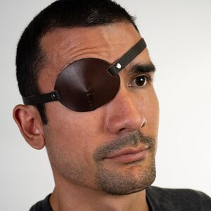 Minimal Convex Eyepatch - Black Leather Eye Patch - Etsy