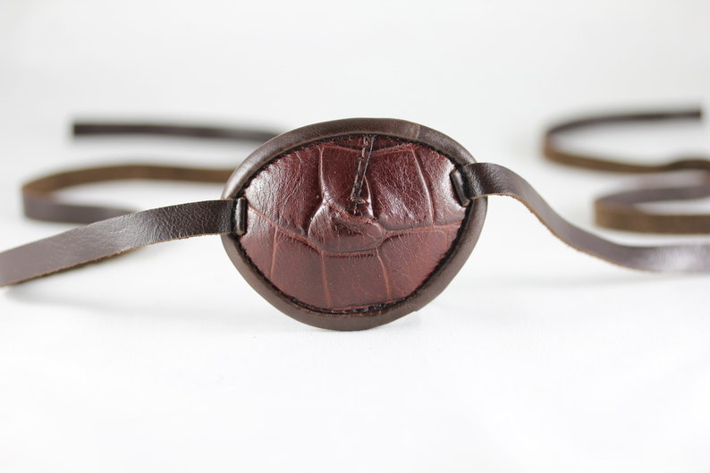 Alligator Stamped Leather Eye Patch Classic Leather Eyepatch - Etsy