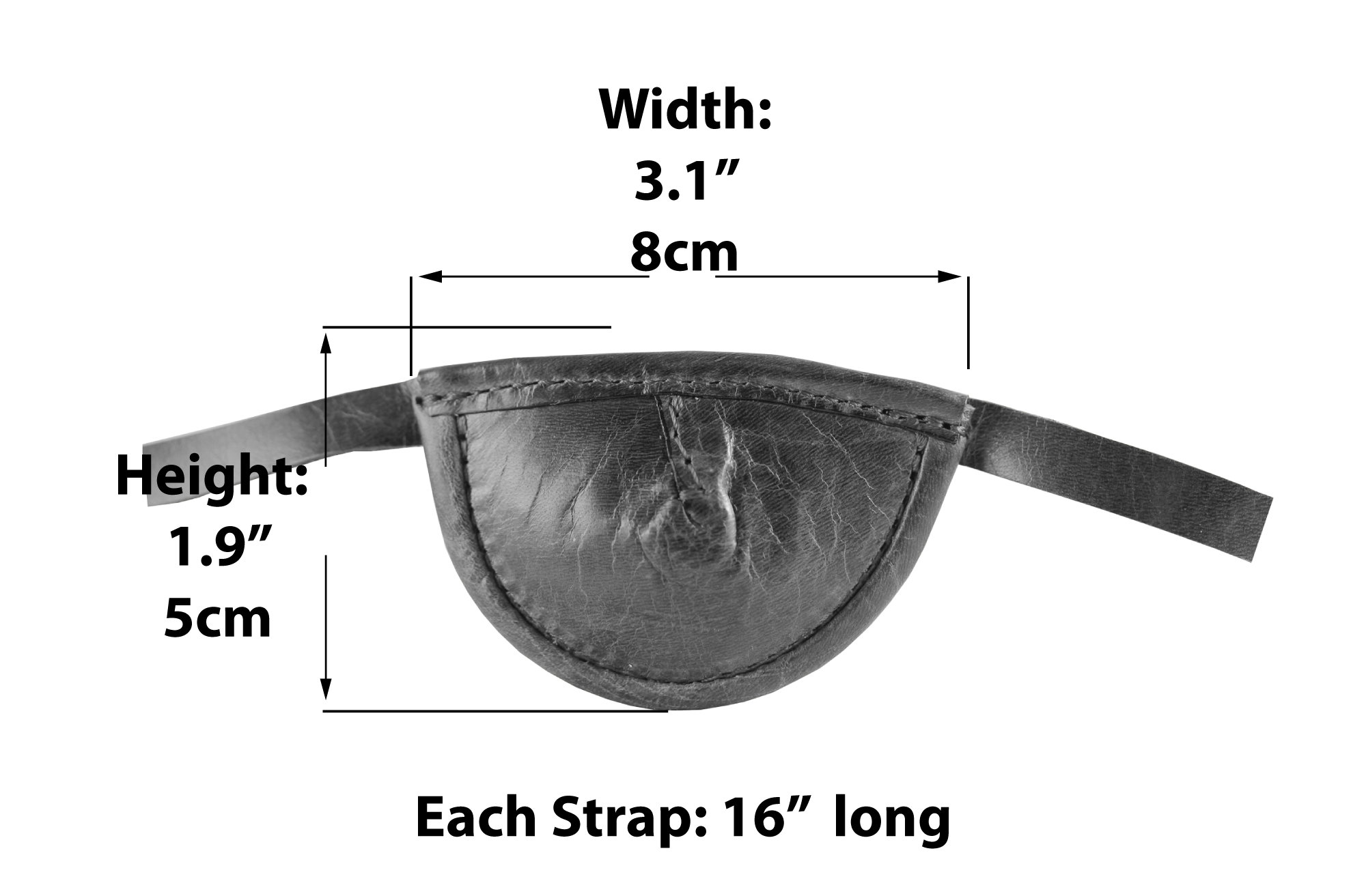 Larger Slim, Convex Eyepatch - Leather Eye Patch - Etsy