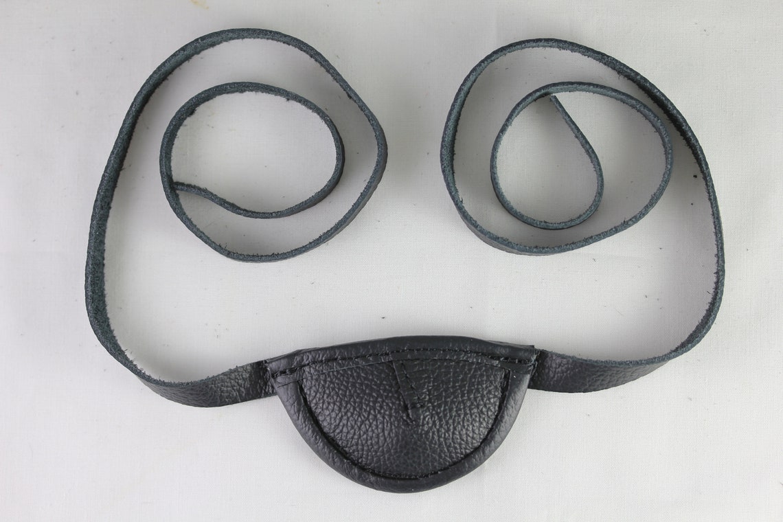 Slim, Convex, Black, Eyepatch - Leather Eye Patch - Etsy