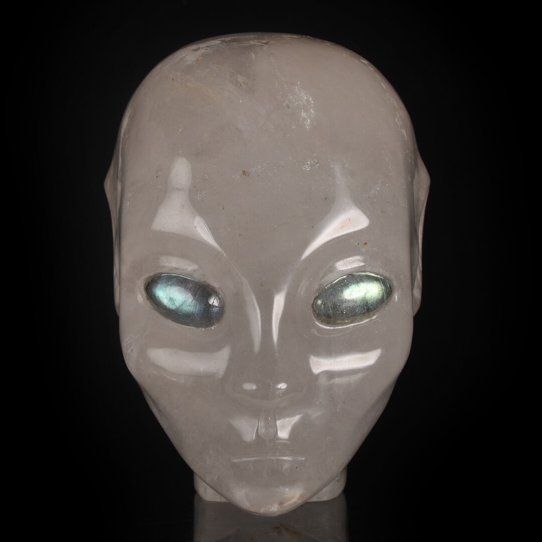 3.9 951g Newest Arrival Clear Quartz Crystal Elf Skull Figurine With ...