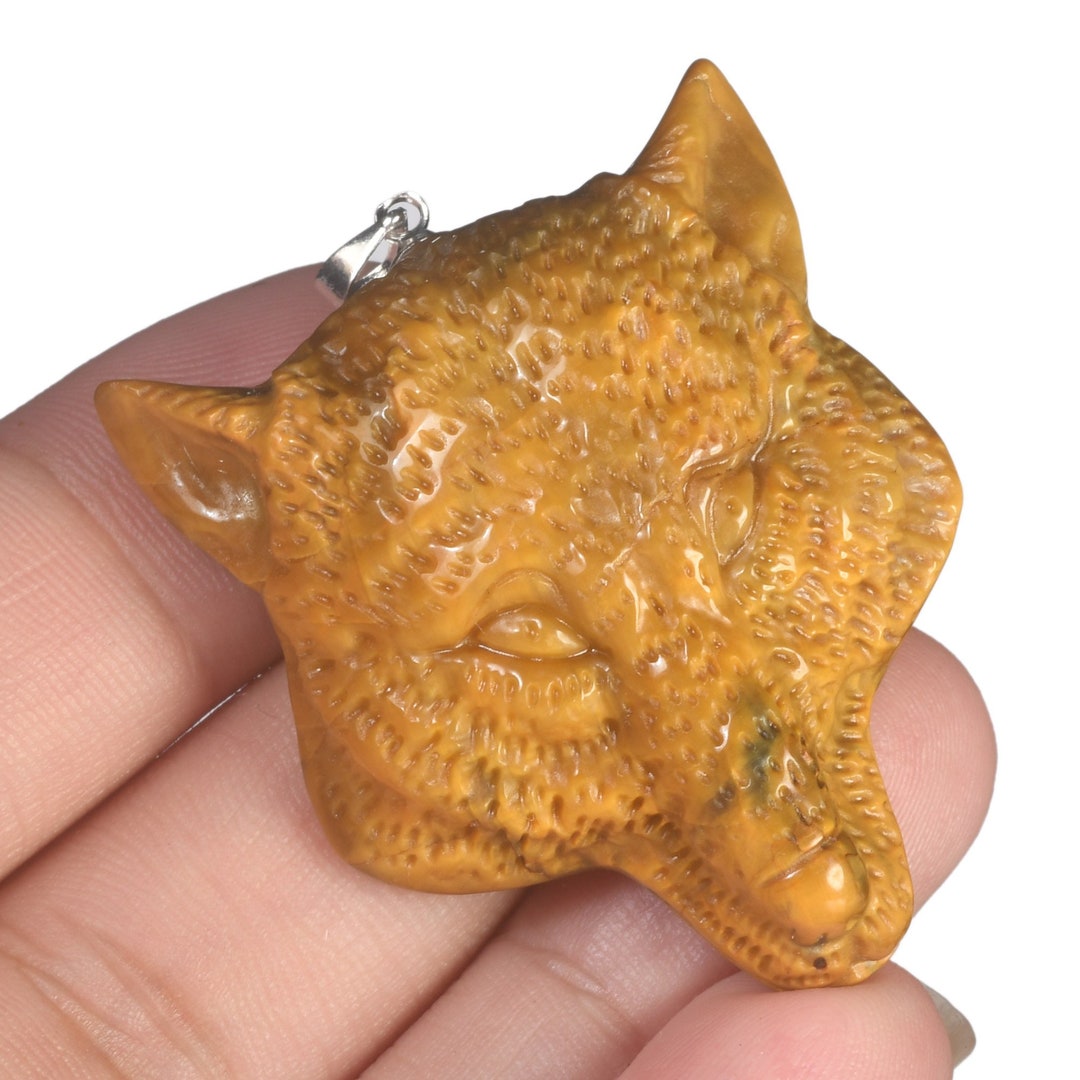 1.73" 25g Natural Pietersite Handmade Wolf Pendant With Bail, Jewelry ...