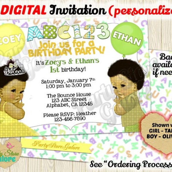Abc 123 Invitations - Etsy
