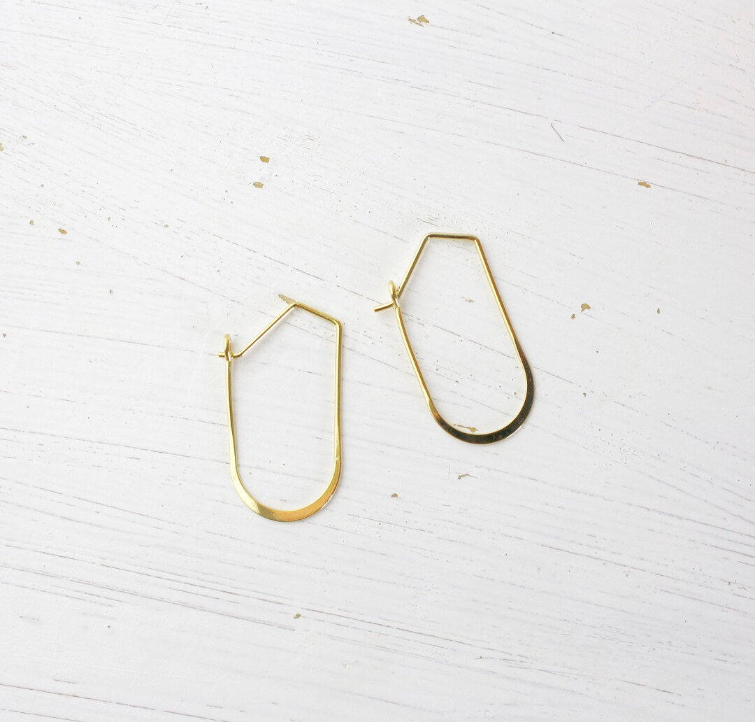 Elegant Minimal Gold-plated Hoop Earrings Geometric Hoop Hooks - Etsy