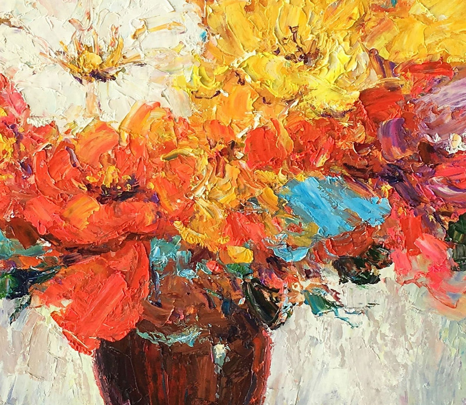 Floral Painting Oil Painting Spring Flowers Large Wall Art | Etsy