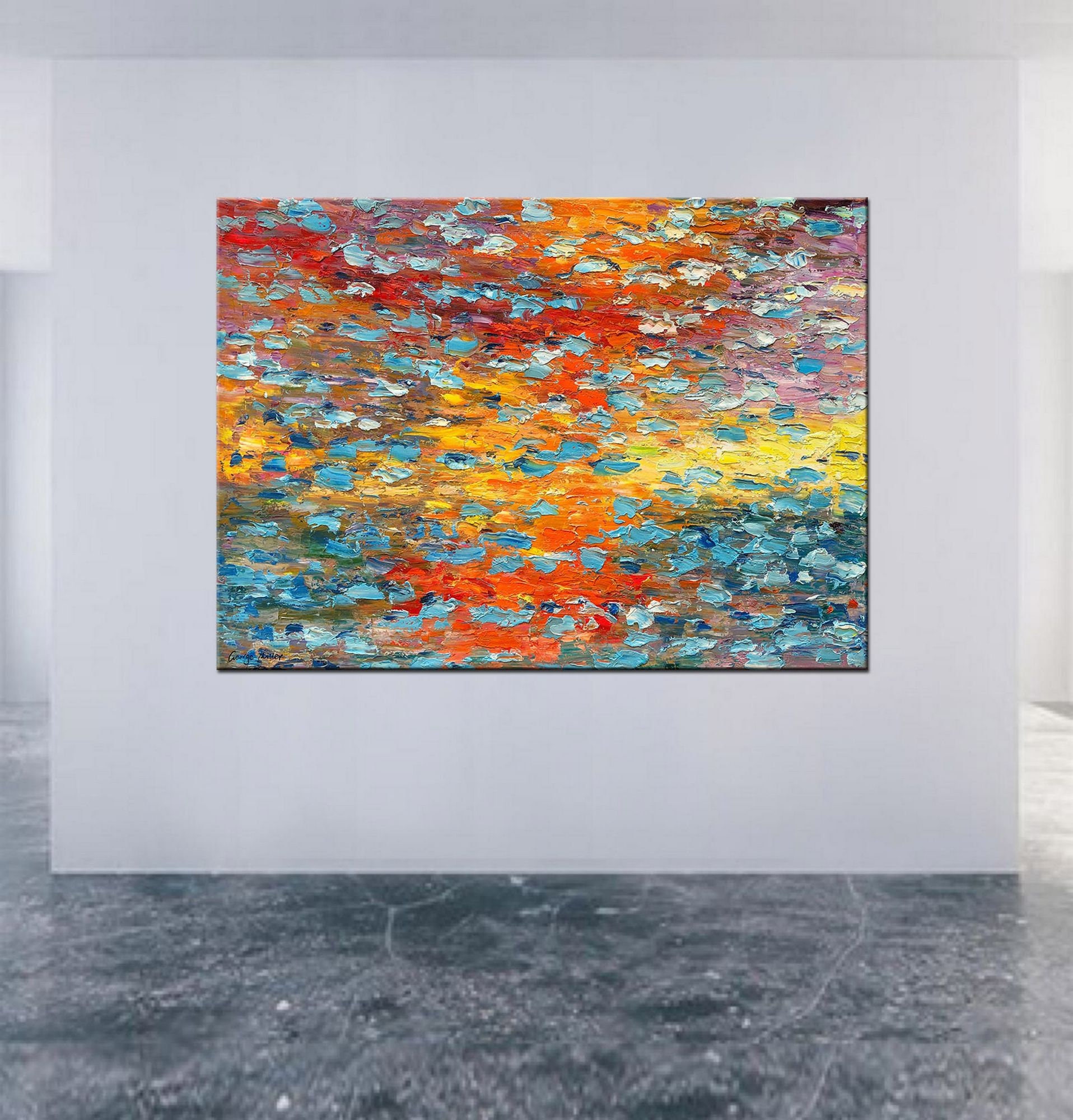 Abstract Art Abstract Canvas Art Waterlily Pond Original | Etsy