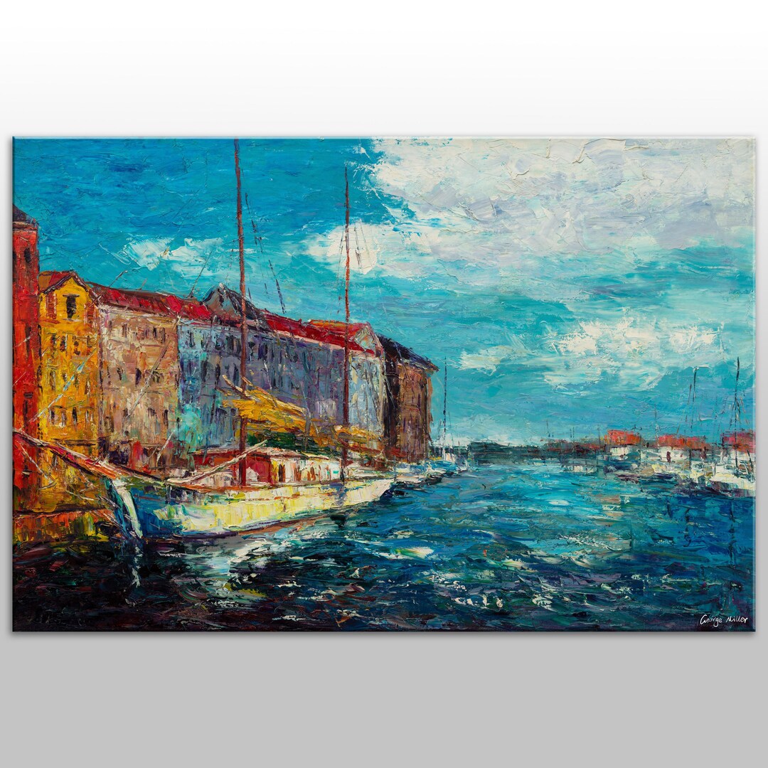 Contemporary Venice Gondola Painting - Oil Painting Original - Palette ...