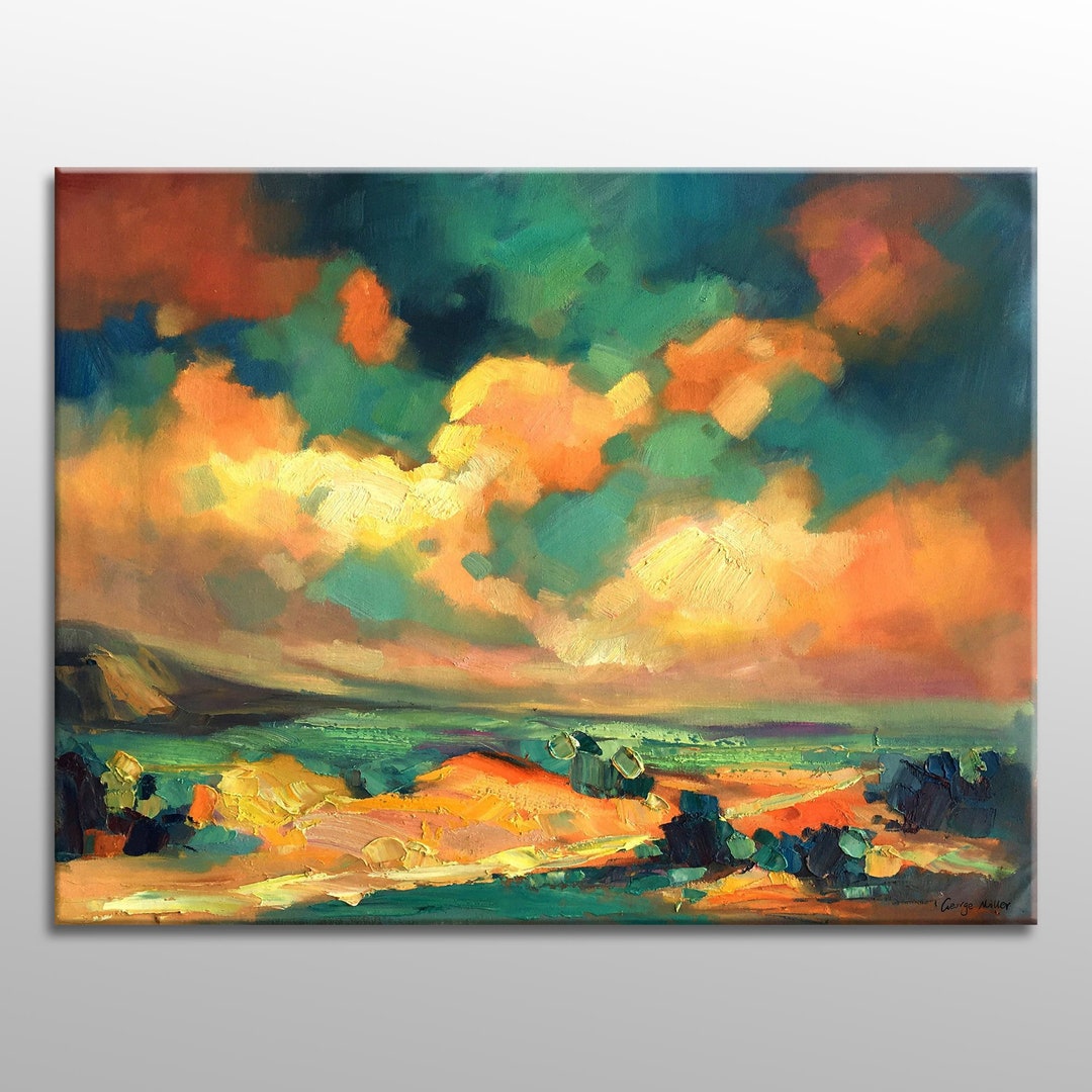 Large Abstract Landscape Painting, Abstract Oil Painting, Original Oil ...