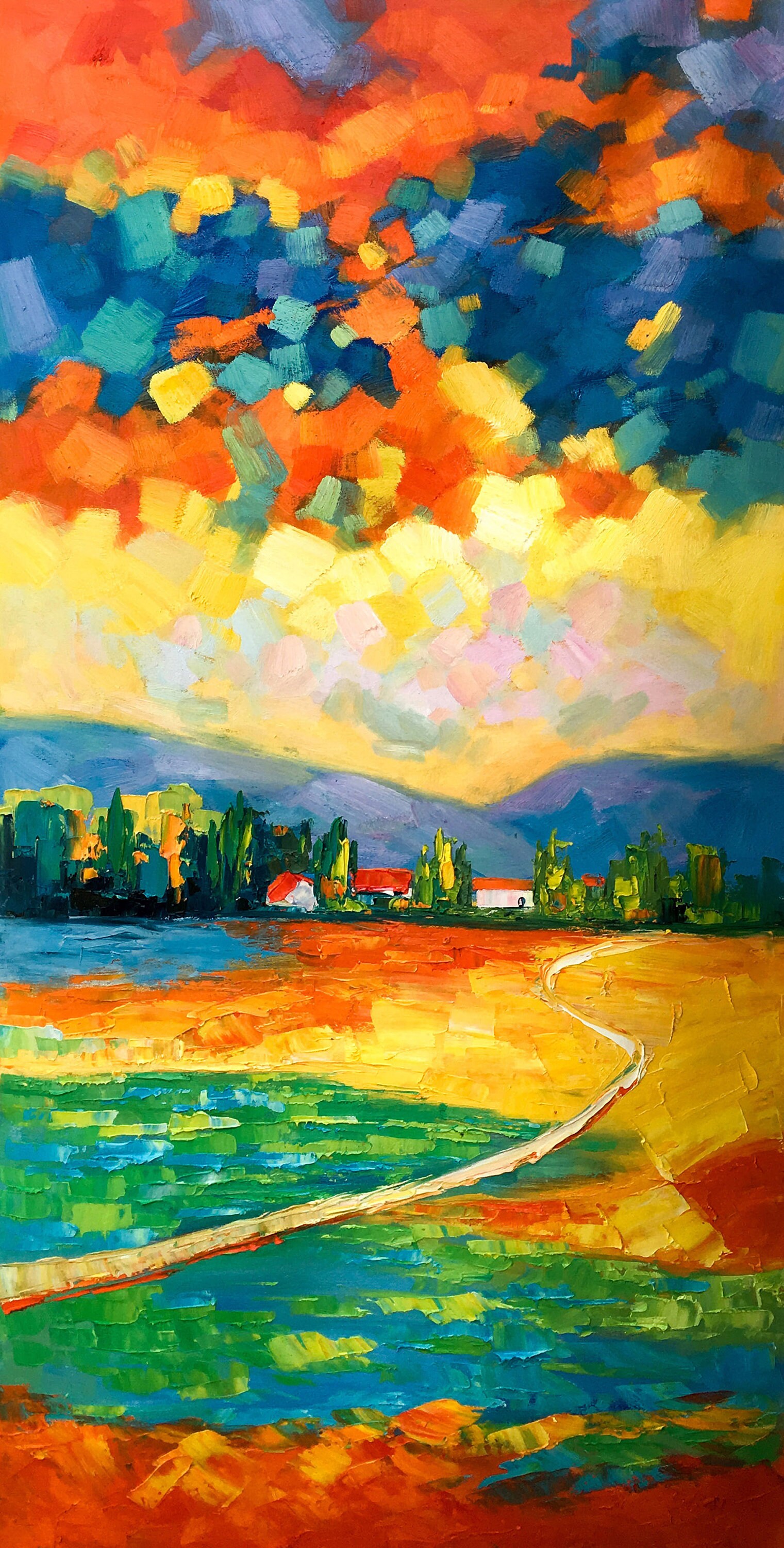 Oil Painting Abstract Landscape Italian Tuscany Original | Etsy