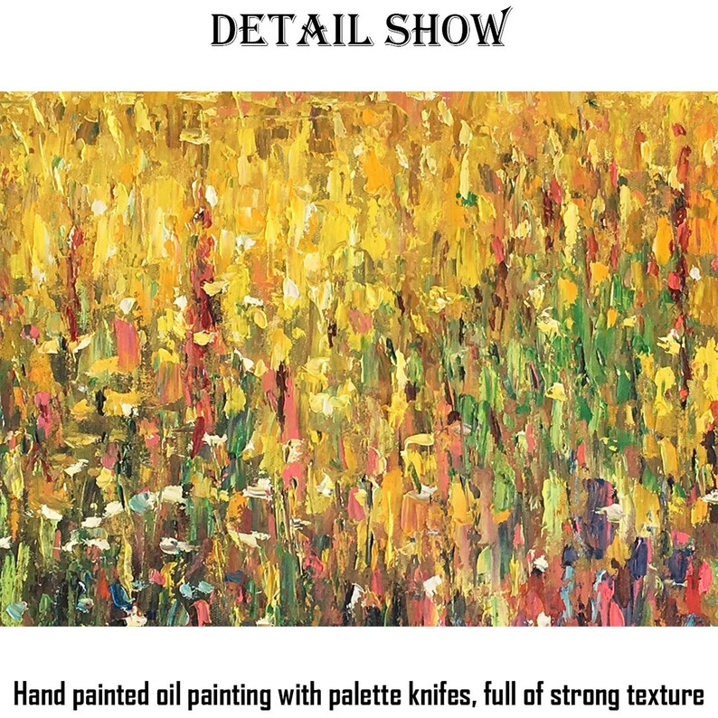 Oil Painting Landscape Spring Floral Fields Pallete Knife | Etsy
