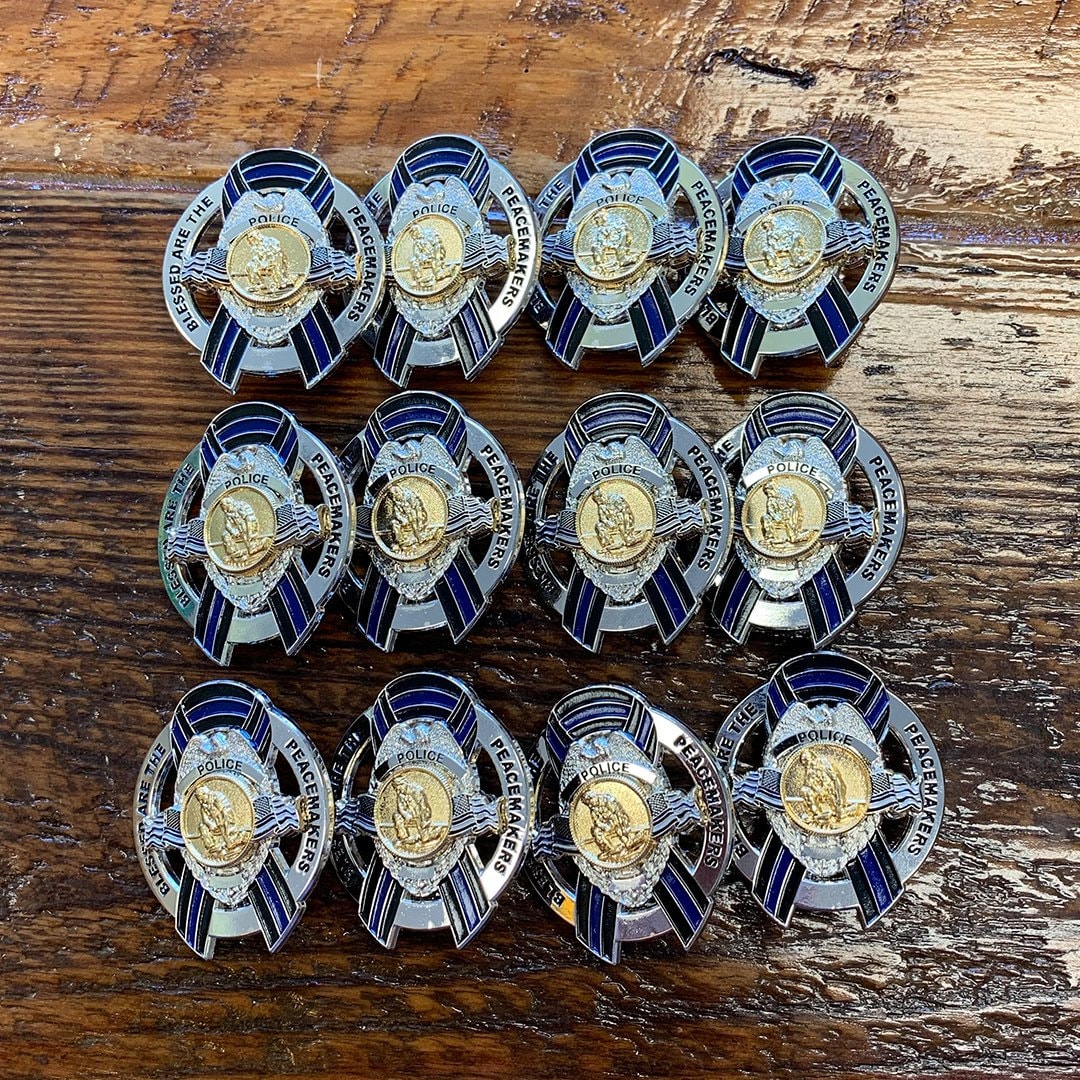 Blessed Are the Peacemakers Thin Blue Line Ribbon Memorial Mini Metal ...
