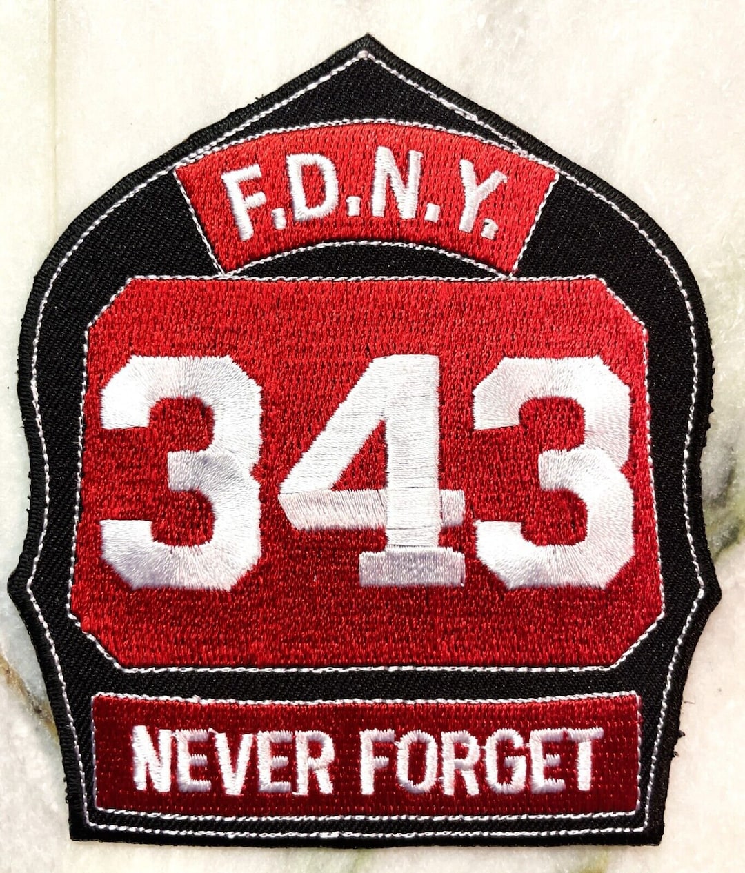 FDNY 343 Never Forget Helmet Shield Patch WTC September 11, 2001 ...
