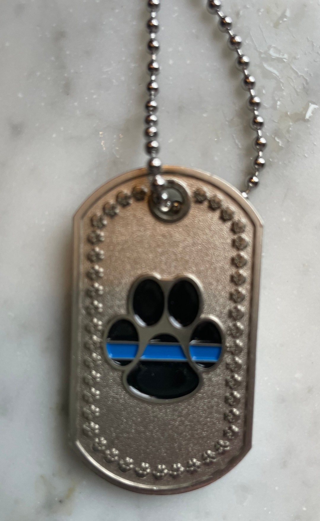 Thin Blue Line K-9 Paw - K-9 Prayer Brushed Steel Dog Tag SKU: DT018 - Etsy
