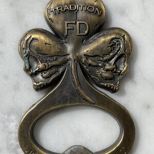 Black Helmet Troid Tine Irish Skull Lucky Shamrock Bottle Opener, Two ...