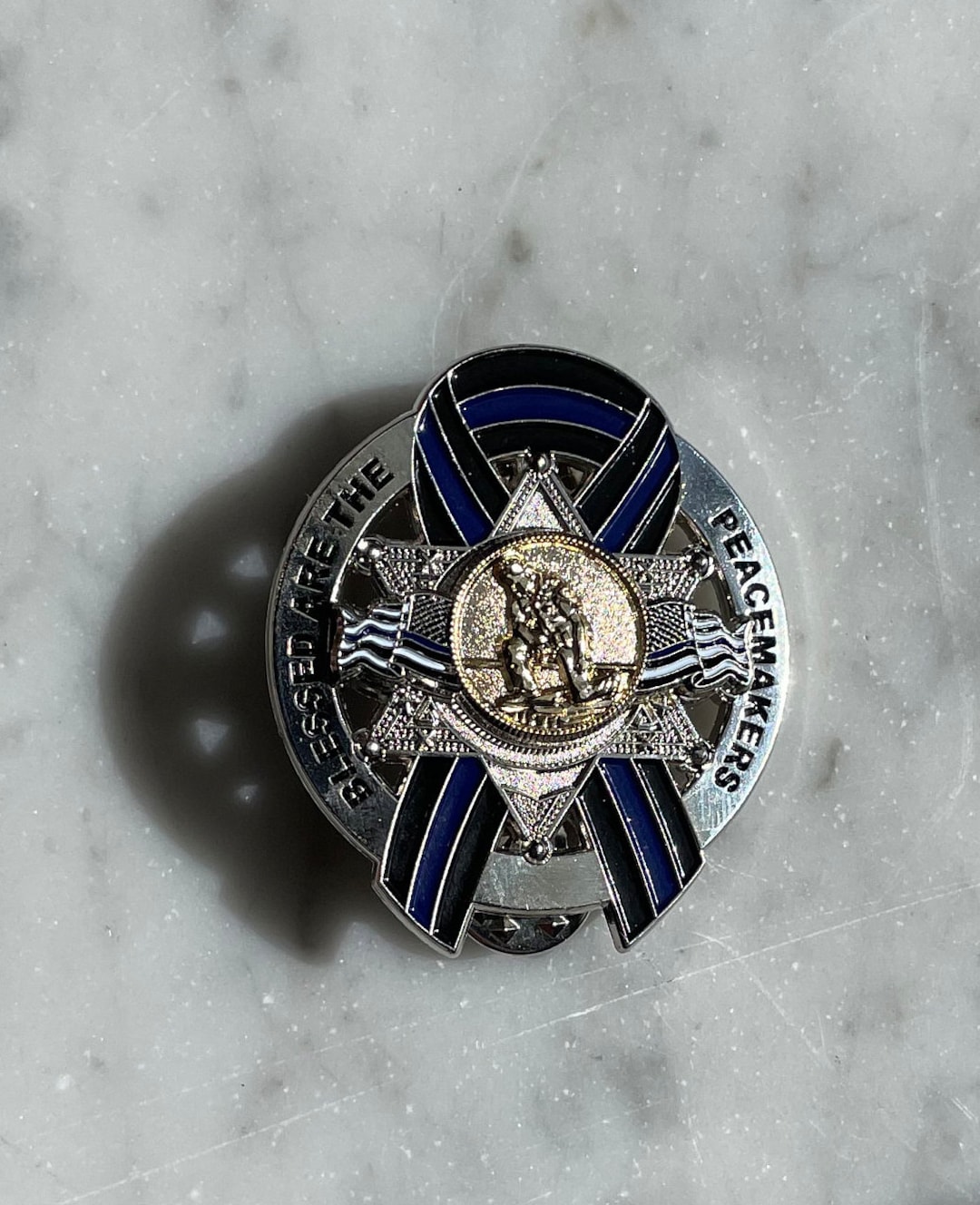 Blessed Are the Peacemakers Thin Blue Line Ribbon Memorial - Etsy