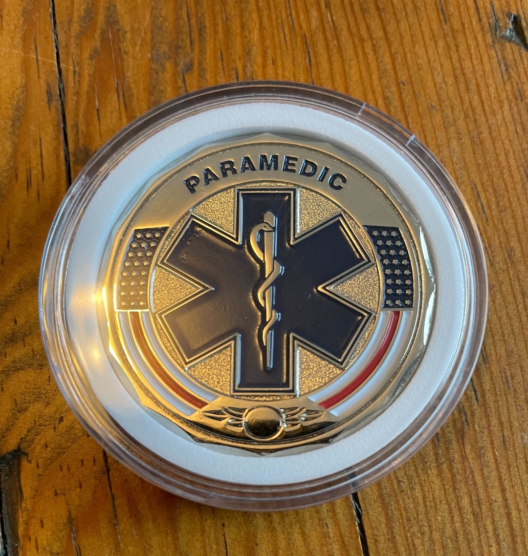 EMS Star of Life -paramedic Prayer Coin 1 3/4 Inches, Coin Capsule and ...
