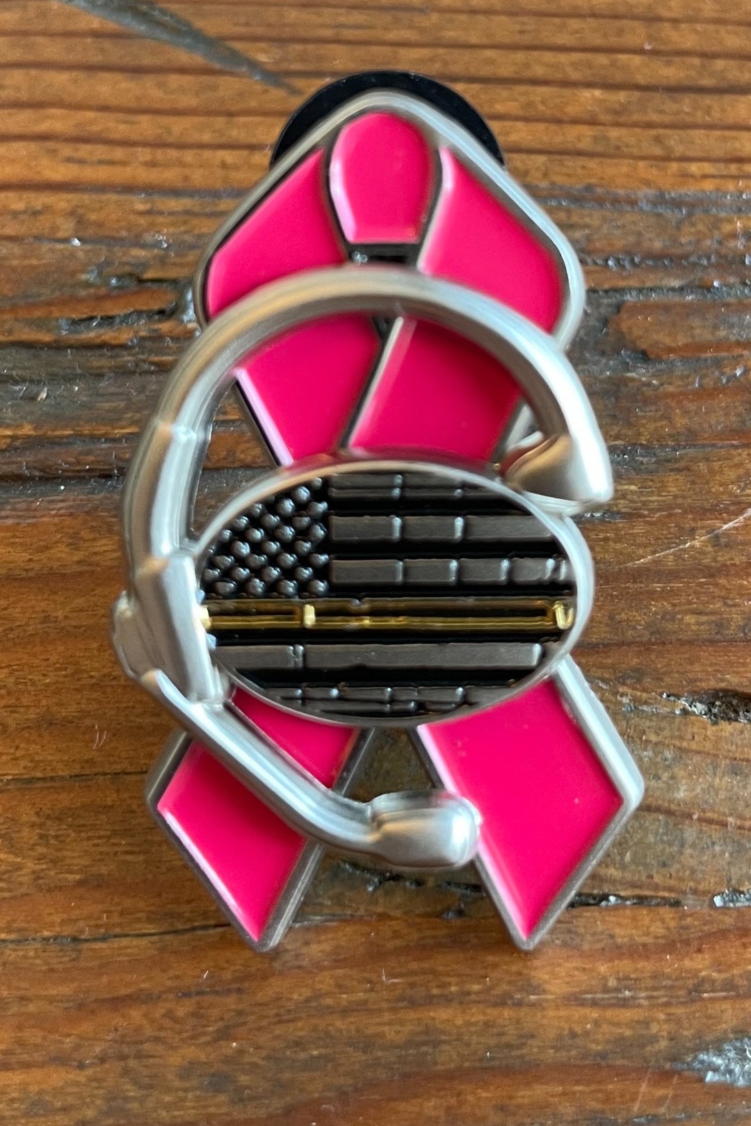 Thin Gold Line Flag Dispatcher and 911 Communications 3D Headset Pin ...