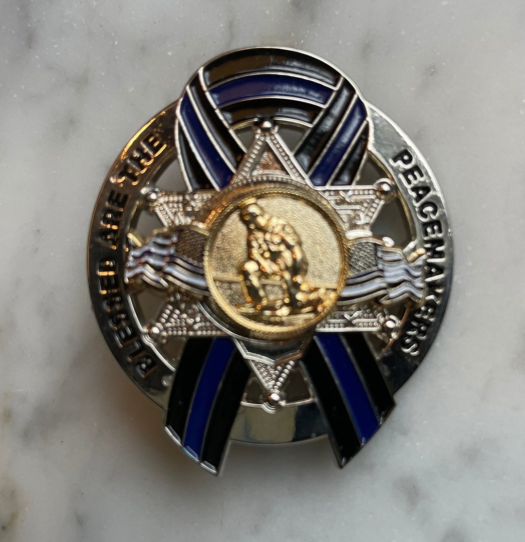 Blessed Are the Peacemakers Thin Blue Line Ribbon Memorial - Etsy