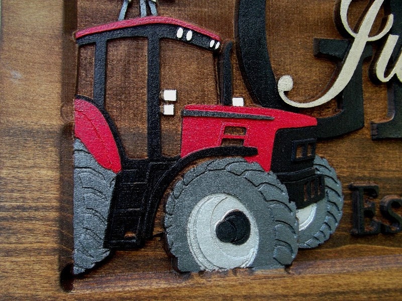 Farm Scene Red Tractor Anniversary Gift Wedding Gift - Etsy