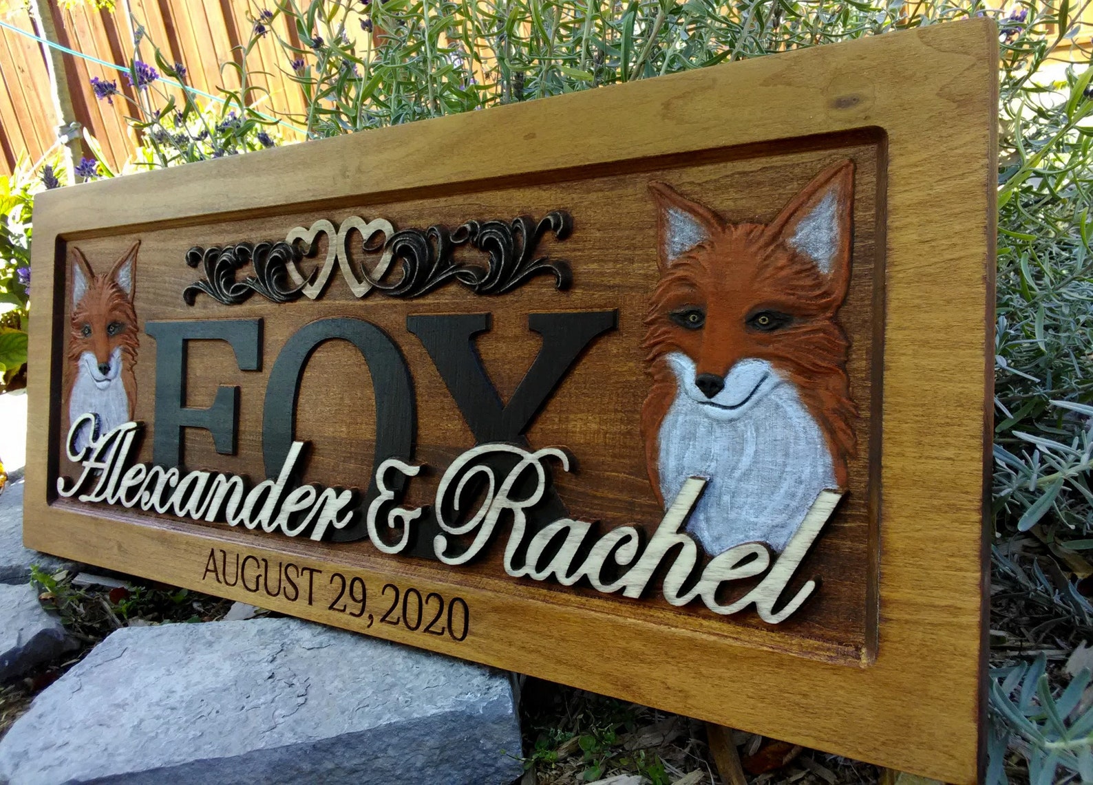 Rustic Finish Fox and Fox Anniversary Gift Wedding Gift - Etsy