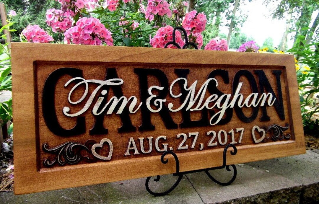 Rustic Finish Wedding Gift Family Name Sign Last Name Personalized ...