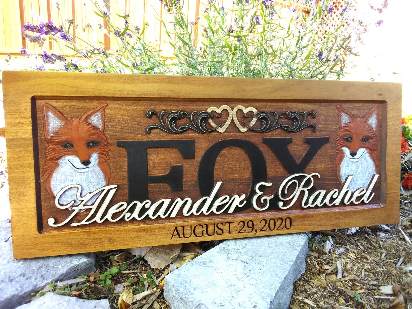 Rustic Finish Fox and Fox Anniversary Gift Wedding Gift - Etsy