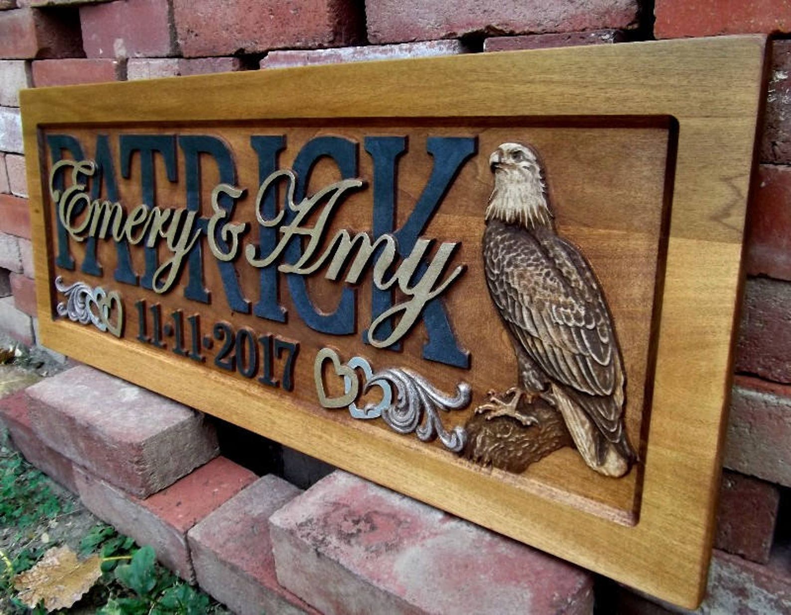 Eagle Personalized Family Name Signs Custom Wedding Gift - Etsy