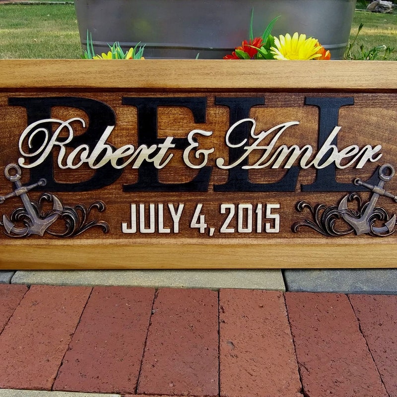 Wooden Anchor Sign - Etsy