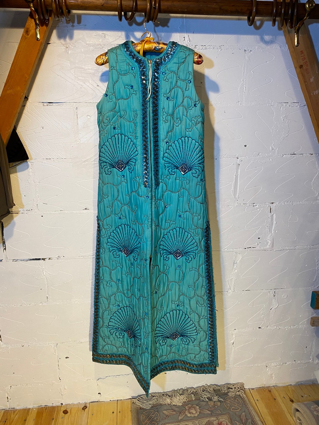 Mermaid Merman Aladdin Quilted Handcrafted Vintage Maxi Coat - Etsy