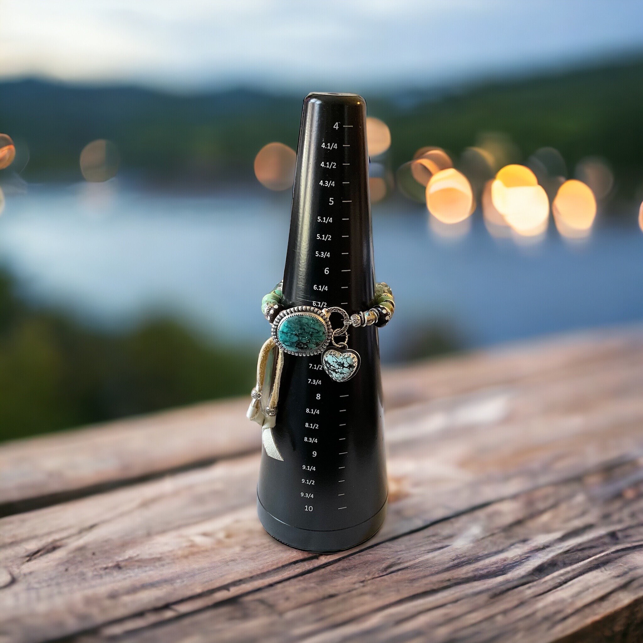 OOAK Artisan Canyon Sunset Bracelet, Bamboo Mountain Turquoise Button ...