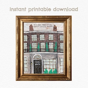 221B Baker Street - Sherlock Holmes - DIGITAL DOWNLOAD - Literary Art ...
