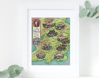 Jane Austen Map Print | Etsy