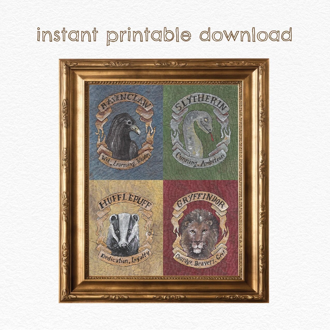 The Four Houses DIGITAL DOWNLOAD - Literary Art Print - Etsy