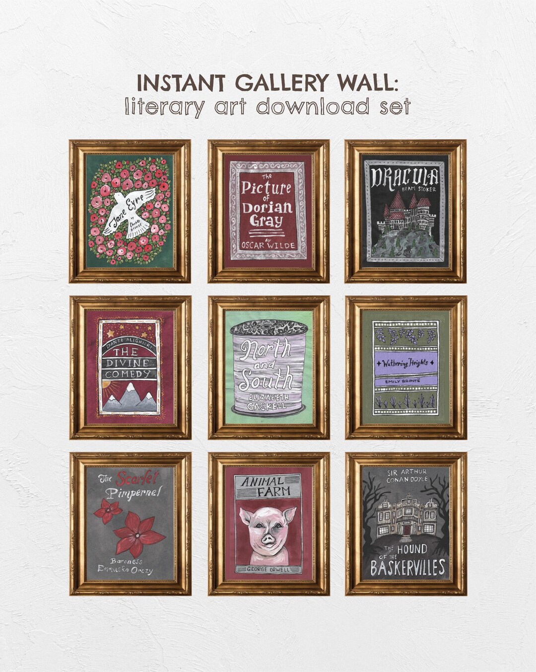 British Lit Book Covers - Instant Gallery Wall - Downloadable Art - Set ...