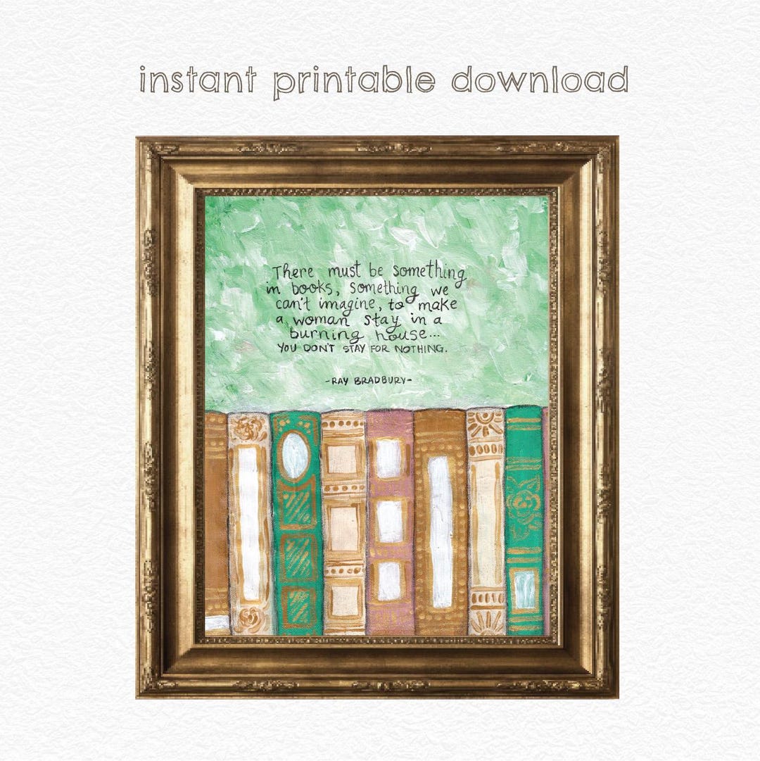 Burning Library - Fahrenheit 451 by Ray Bradbury - DIGITAL DOWNLOAD ...