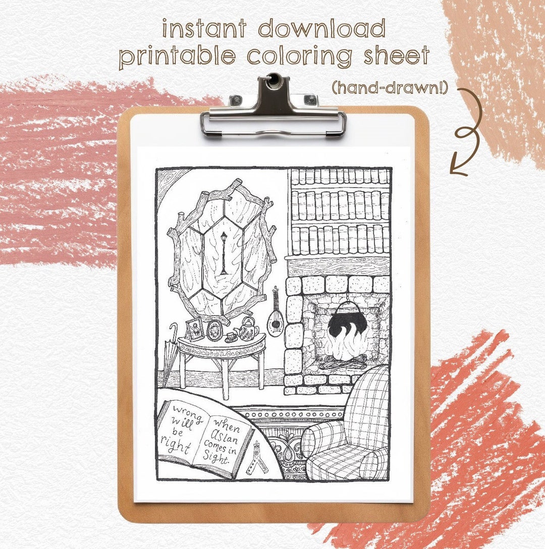 Tumnus's Study COLORING SHEET - Instant Download Printable Literary ...
