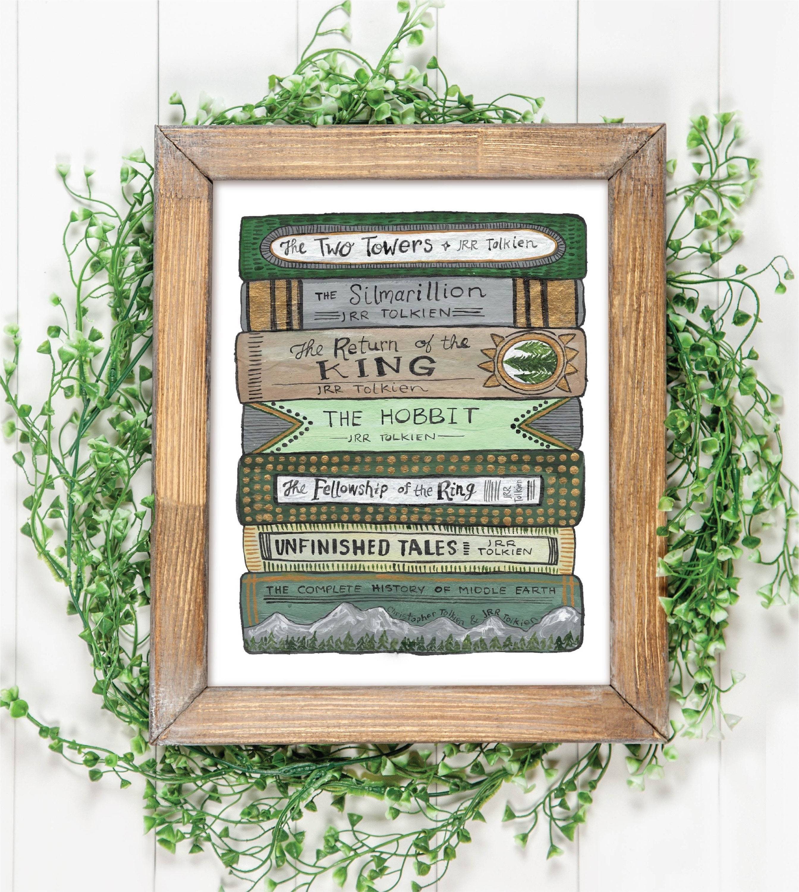 Tolkien Bookstack DIGITAL DOWNLOAD Literary Art Print | Etsy