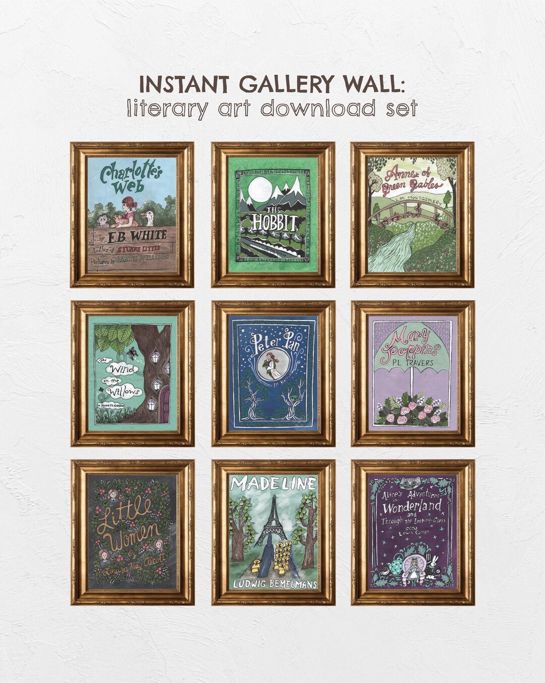 Children's Lit Book Covers (set 1) - Instant Gallery Wall ...