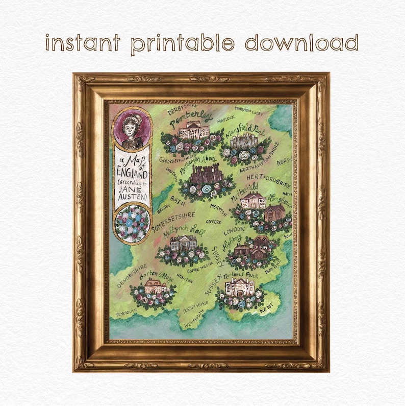 Literary Maps - Instant Gallery Wall - Downloadable Art - Set of 9 - Etsy