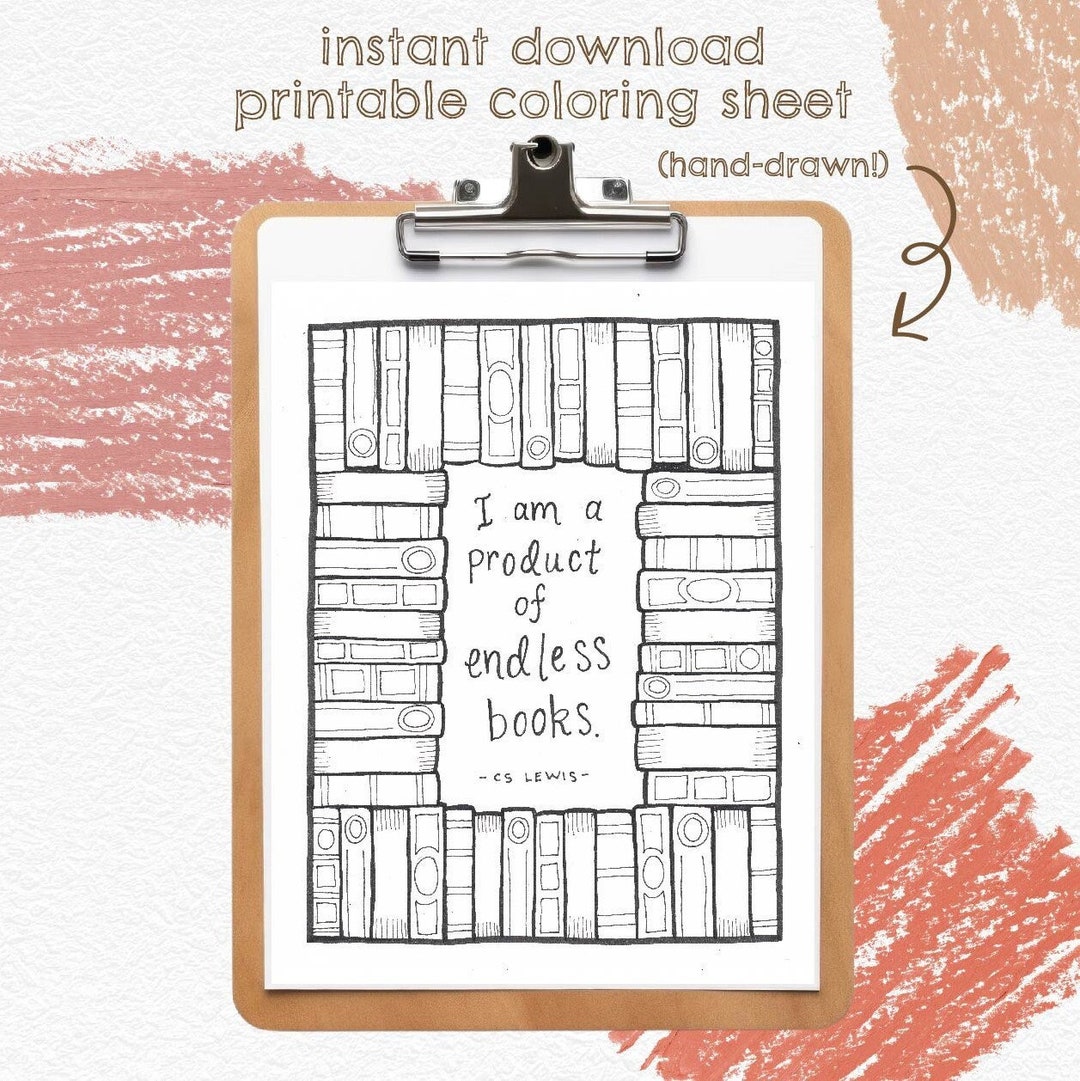 Endless Books COLORING SHEET - Instant Download Printable Literary ...