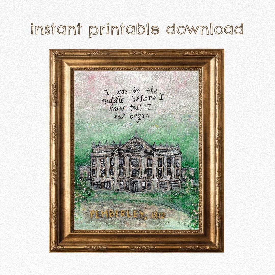 Pemberley - Pride and Prejudice - DIGITAL DOWNLOAD - Literary Art Print ...