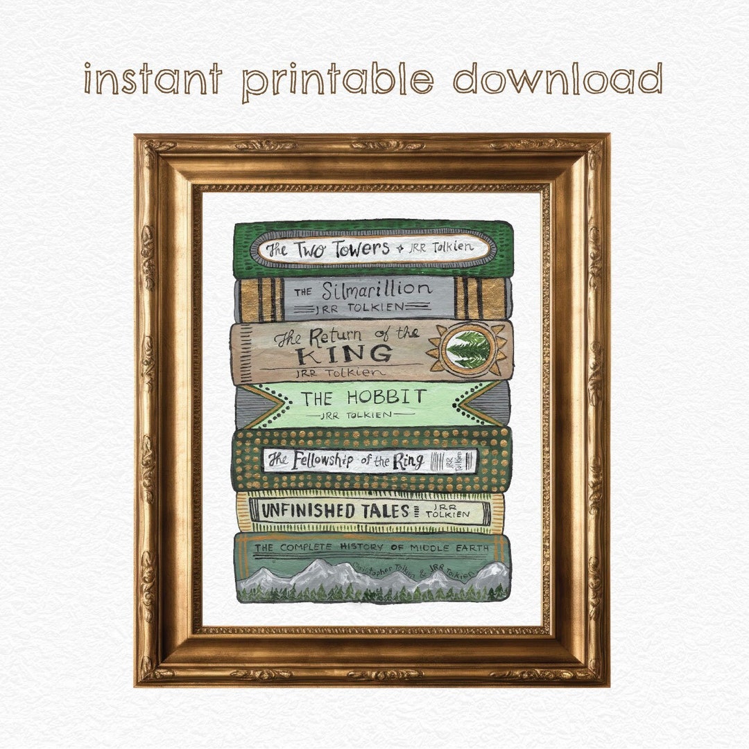 Tolkien Bookstack DIGITAL DOWNLOAD Literary Art Print - Etsy