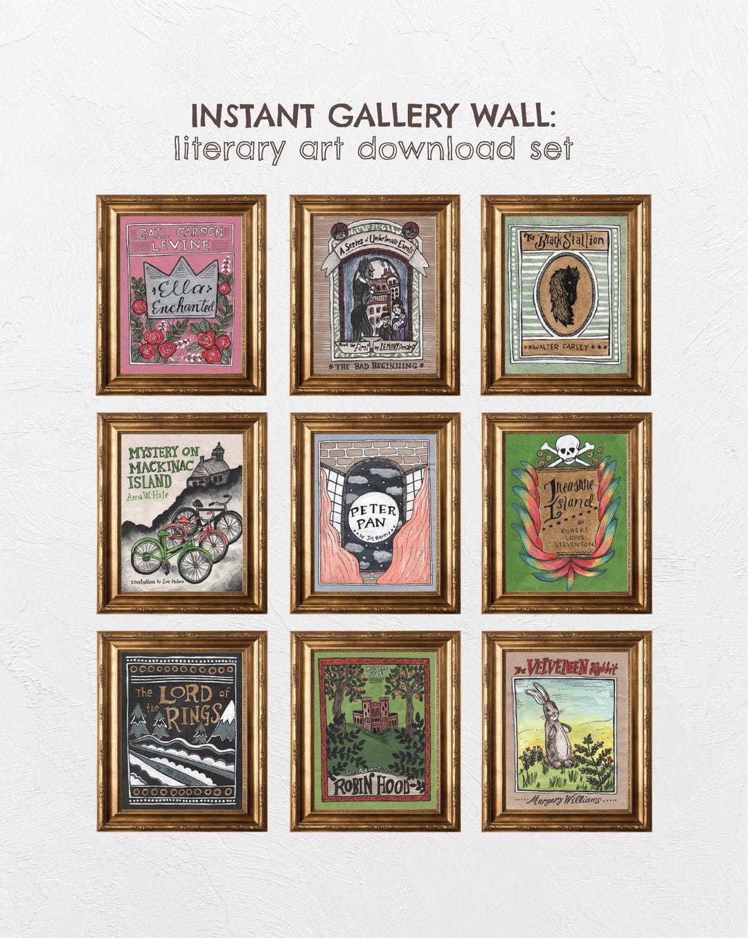 Children's Lit Book Covers (set 3) - Instant Gallery Wall ...