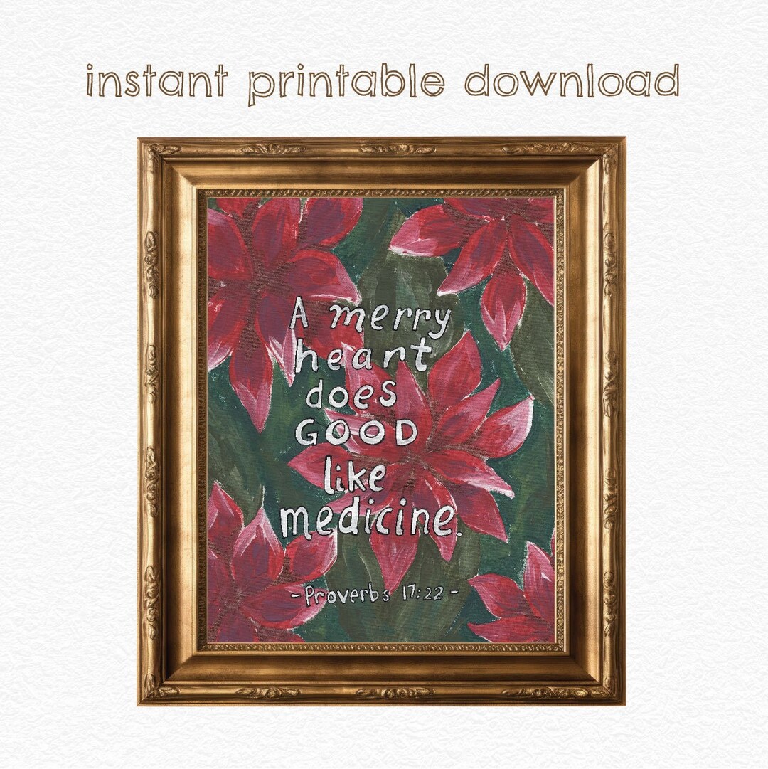 Merry Heart DIGITAL DOWNLOAD - Literary Art Print - Christmas Decor - Etsy
