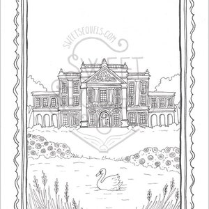 Pemberley COLORING SHEET - Instant Download Printable Literary Coloring ...
