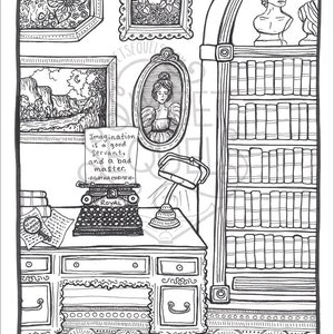 Agatha Christie's Desk COLORING SHEET - Instant Download Printable ...