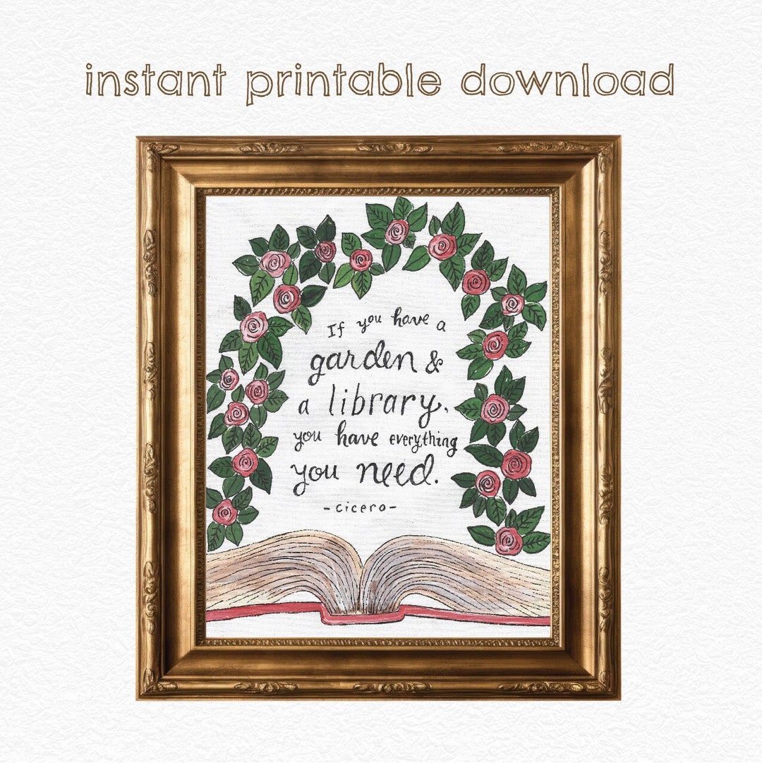 Garden and a Library DIGITAL DOWNLOAD - Etsy
