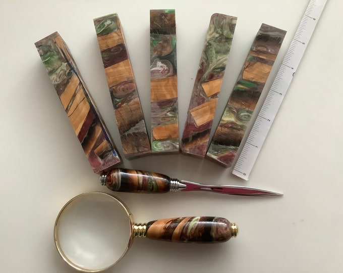 Charred Cyprus Olive Wood Cast in Resin……pen Blanks……this Listing is ...