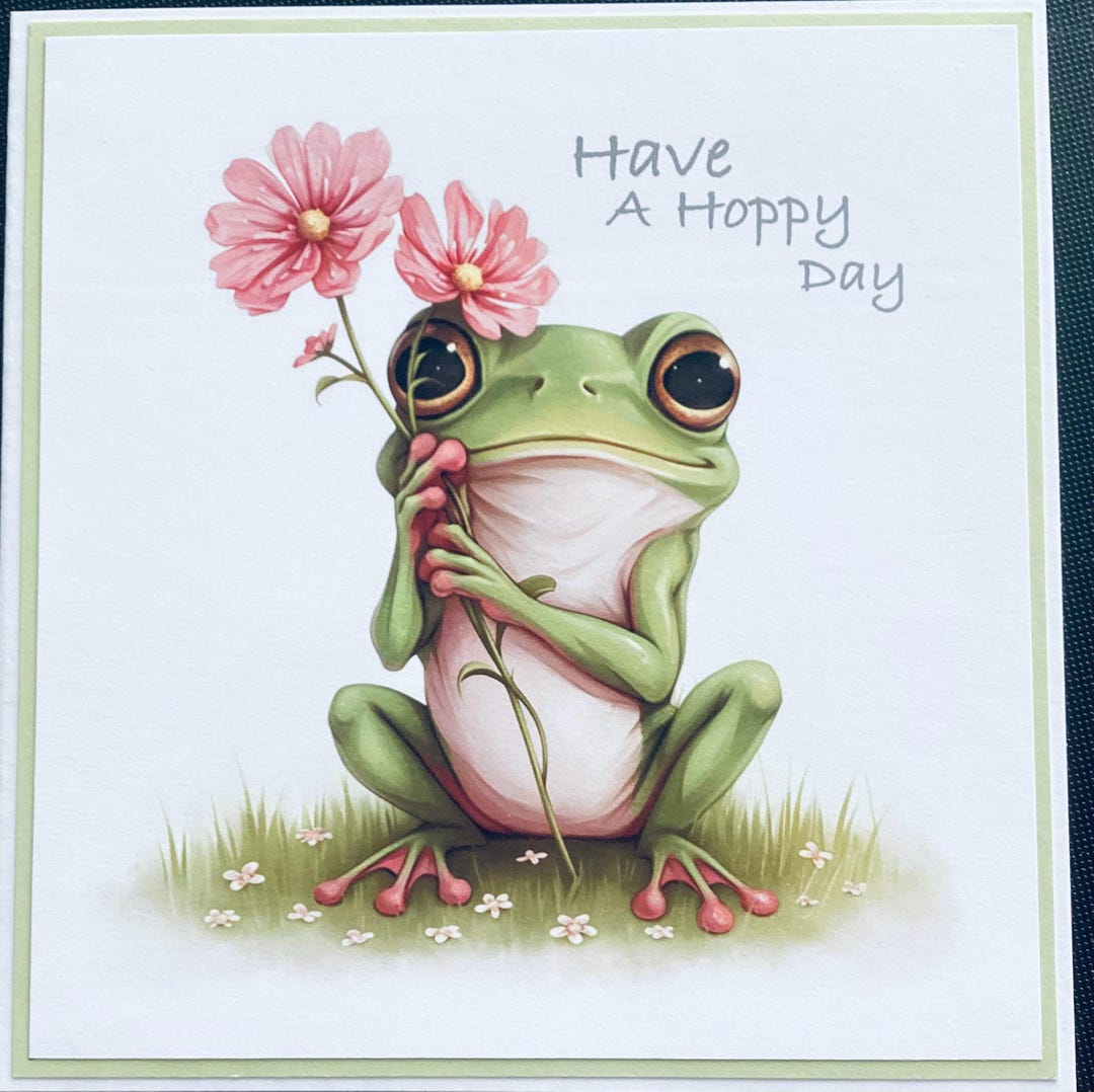 Hoppy Birthday…..frog Card….wedding.anniversary.birthday.thinking of ...